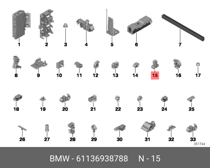 61136938788 BMW ДЕРЖАТЕЛЬ ПРОВОДА купить в интернет-магазине AvtoTO